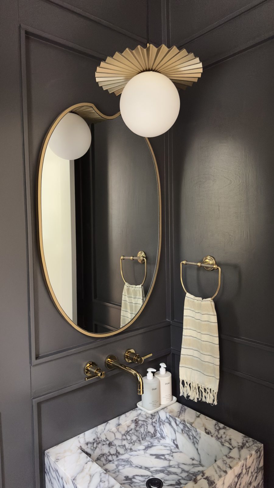 Dark Powder Room: Cost, Marble Sink, Best Dark Paint for Small Room